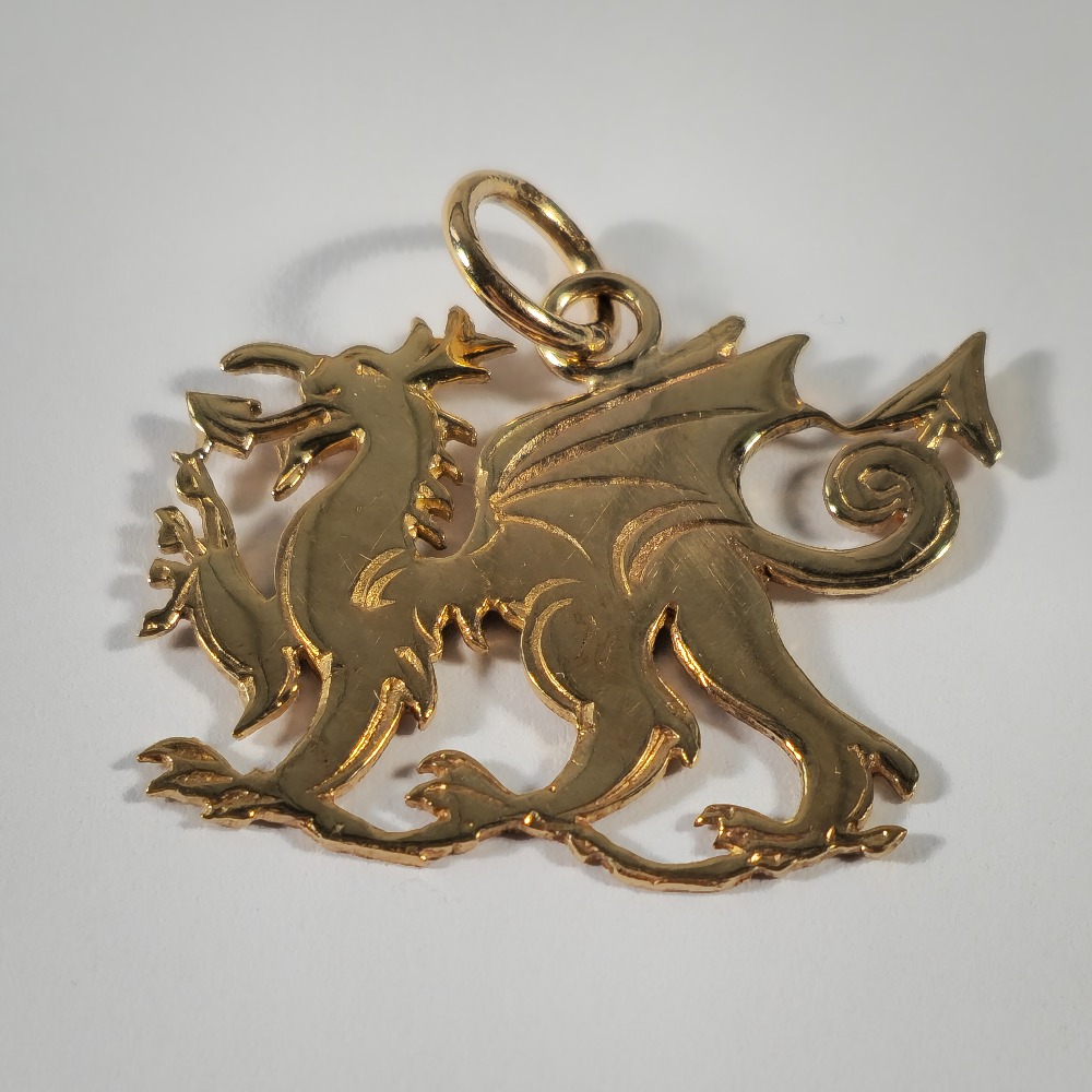 9ct Gold Welsh Dragon Pendant - Own4Less